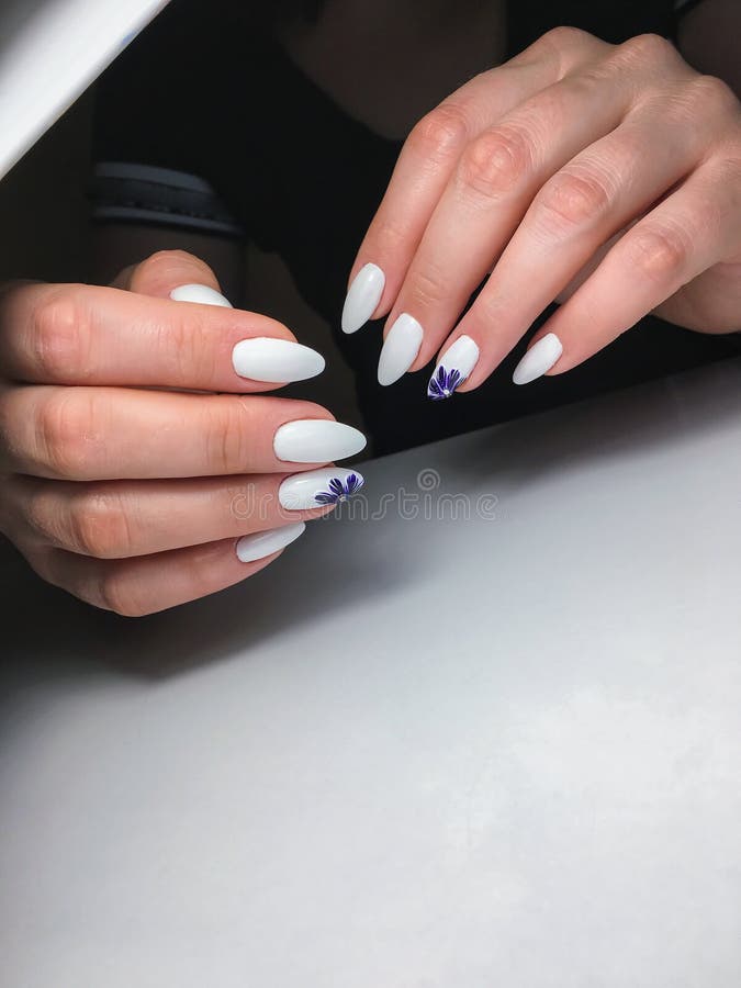 Sample of Nail Design on Female Hands Stock Photo - Image of lacquer ...