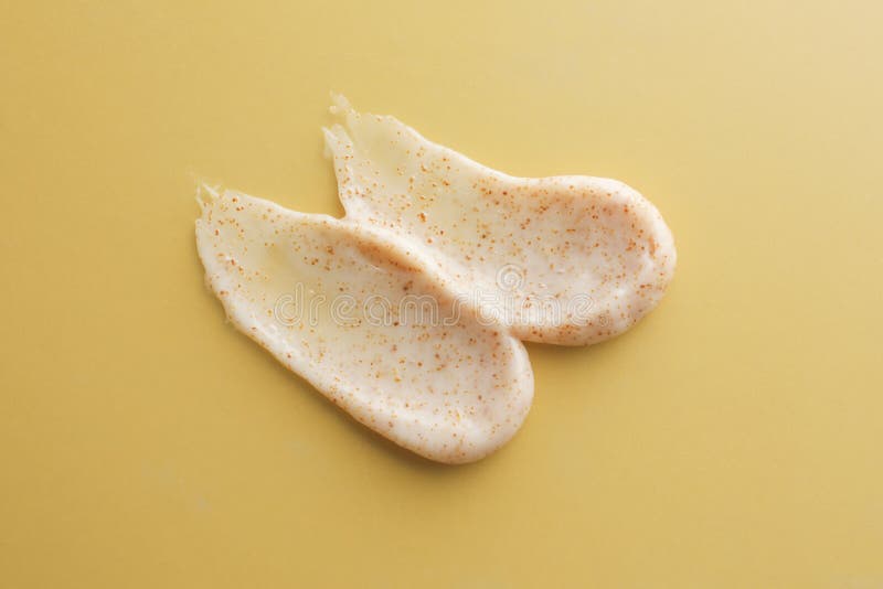 Sample of Natural Scrub on Dark Yellow, Top View Stock Photo - Image of ...