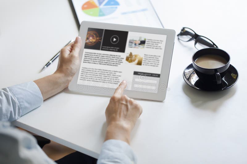 Sample Online News Website on Tablet Stock Photo - Image of coffee ... Sample Online News Website on Tablet Stock Photo - Image of coffee ...