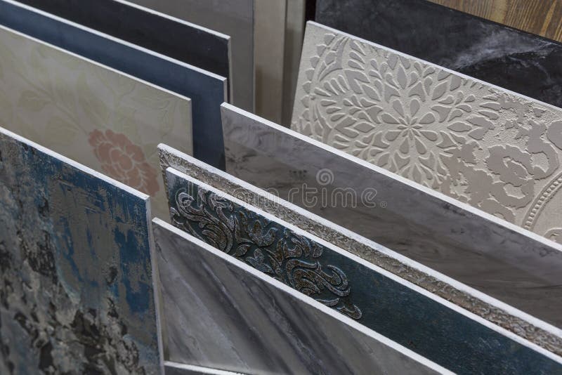 Sample Panels with Decorative Plaster. Modern Materials and ...