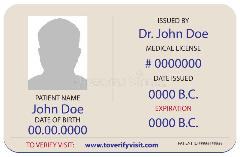 Sample of the Patient is Identification Card Stock Vector ...