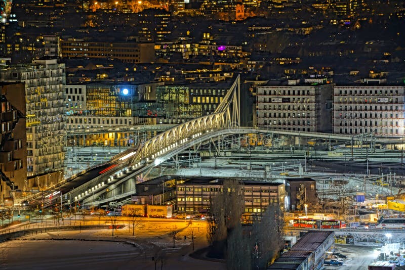 Oslo at Night, Norway, Scandinavia Editorial Image - Image of oslo ...