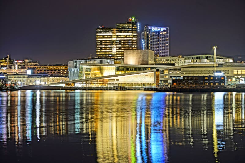 Oslo at Night, Norway, Scandinavia Editorial Stock Photo - Image of ...