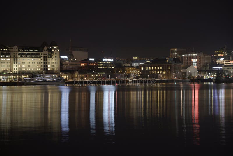 Oslo at Night, Norway, Scandinavia Editorial Stock Photo - Image of ...