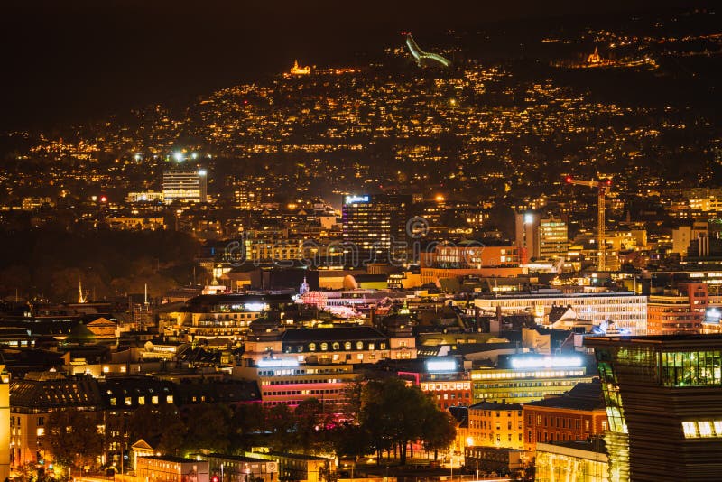 Oslo Night view stock image. Image of contemporary, exterior - 48401347
