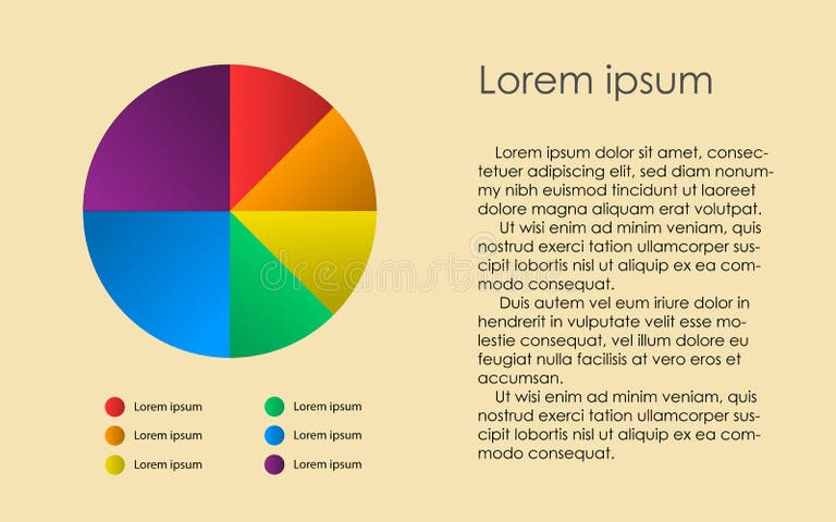 Sample Pie Chart with Text, Template, Vector Illustration Stock Vector ...