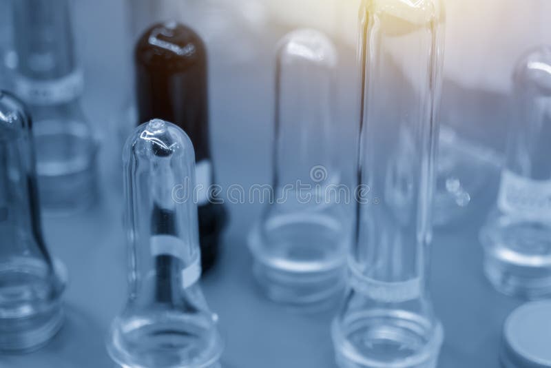 The Sample of Preform Shape of Plastic Bottles . Stock Photo - Image of ...