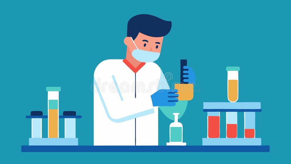 Sample Preparation an Illustration of a Lab Technician Preparing ...