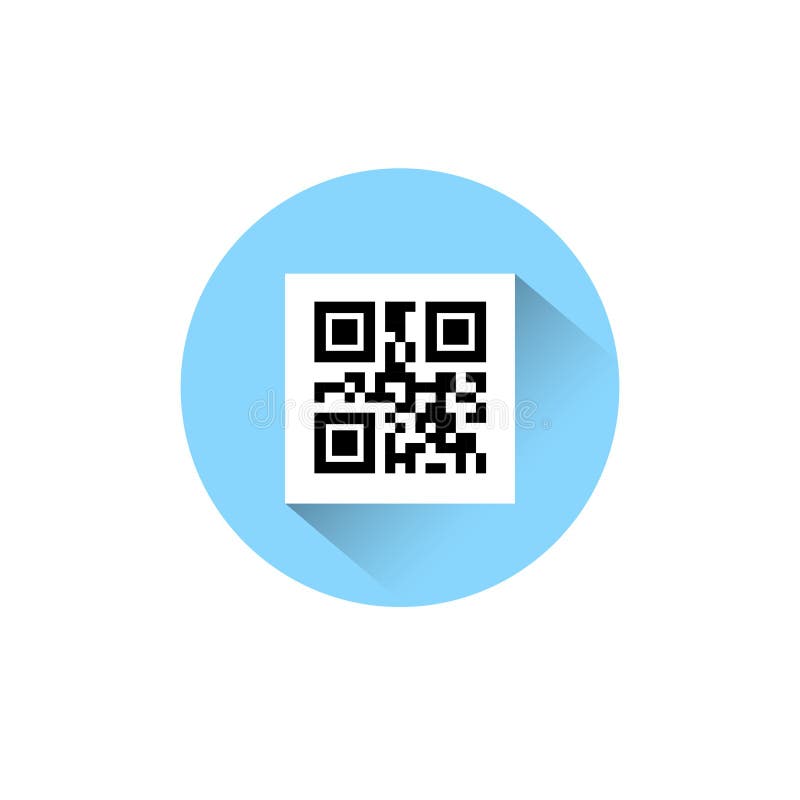 Sample Qr Codes for Smartphone Scanning Icon on Round Blue Background ...
