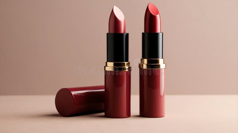 A Sample of Red Lipstick Standing, Presenting Demonstration Product ...