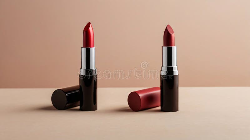 A Sample of Red Lipstick Standing, Presenting Demonstration Product ...