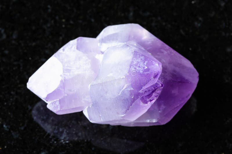 Sample of Rough Amethyst Crystals on Black Stock Image - Image of dark ...
