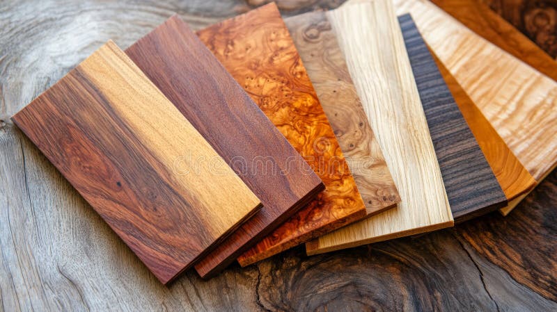 Sample Sheets of Various Wood Types Displayed Neatly Stock Illustration ...