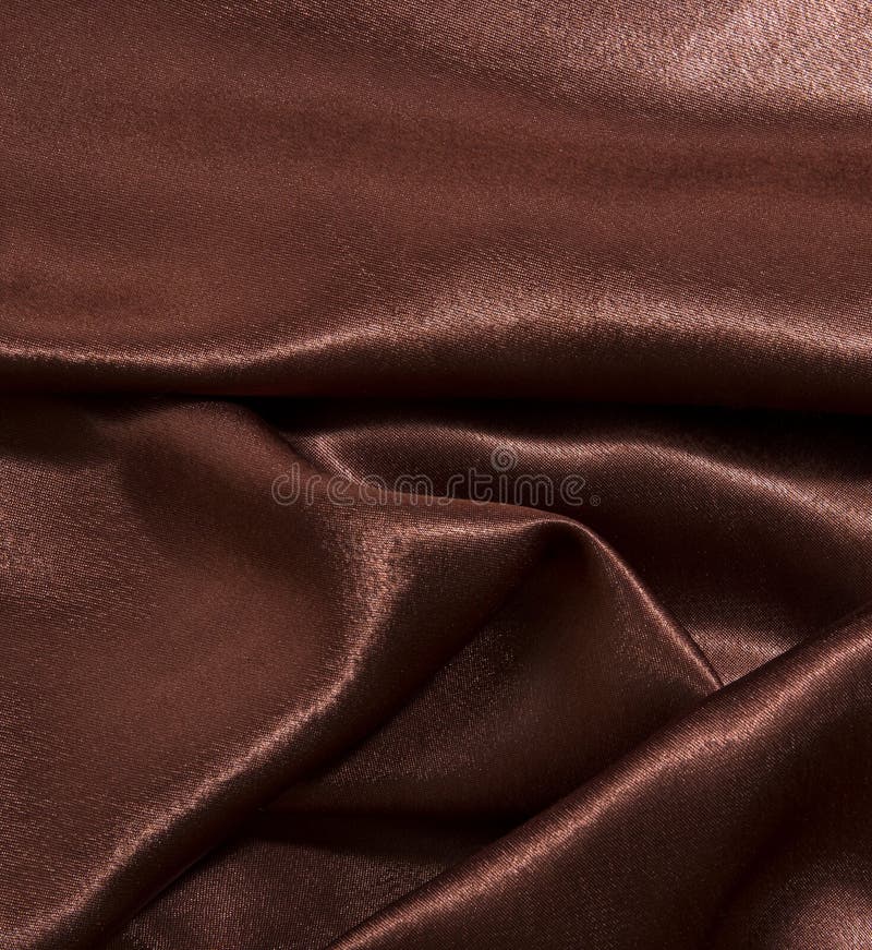 A Sample of a Shiny Brown Fabric, Draped in Folds. Stock Image - Image ...