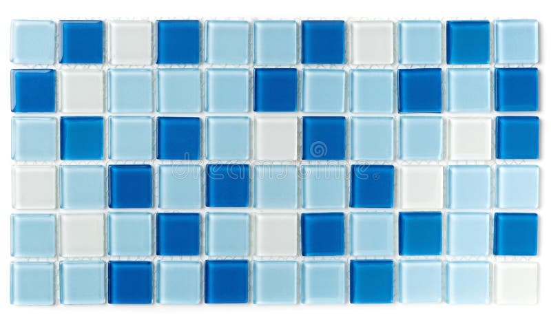 Sample Small Glass White and Blue Tile on a Plastic Grid Stock Photo ...