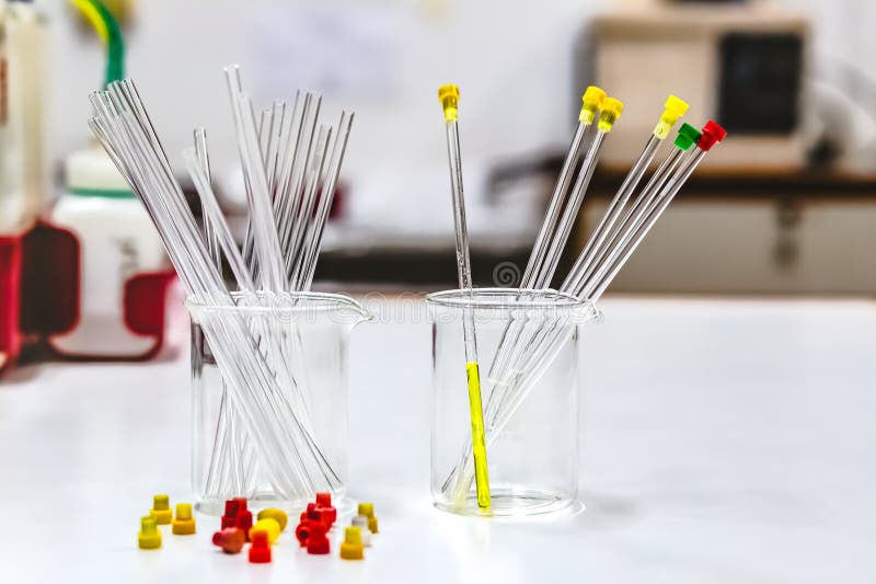Sample Solutions and the NMR Glass Tubes Stock Image - Image of ...