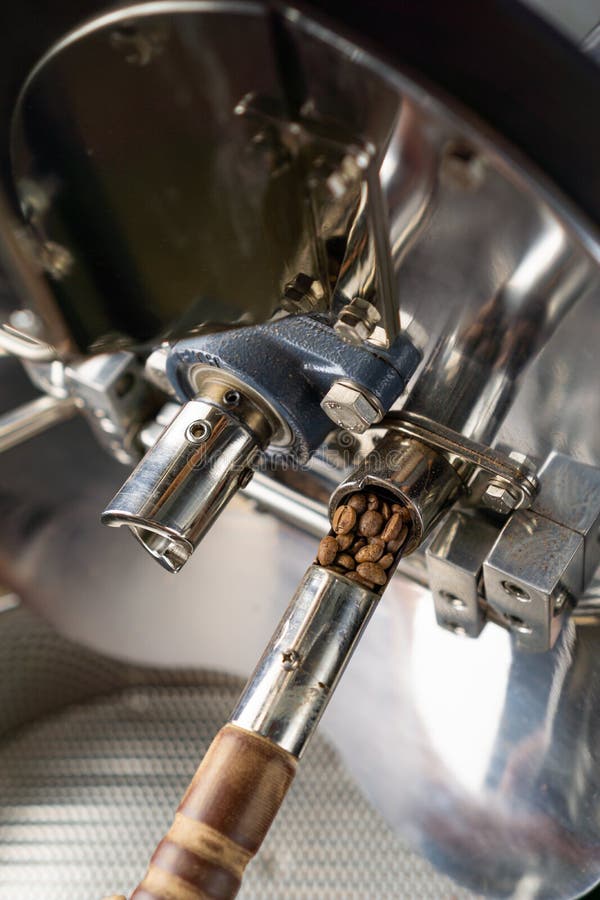 Sample Spoon in Coffee Roasting Machine Stock Photo - Image of sample ...