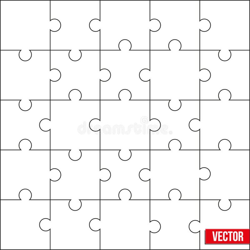 Jigsaw puzzle template stock vector. Illustration of isolated - 9719946