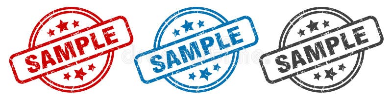 Sample Stamp. Sample Round Isolated Sign Stock Vector - Illustration of ...