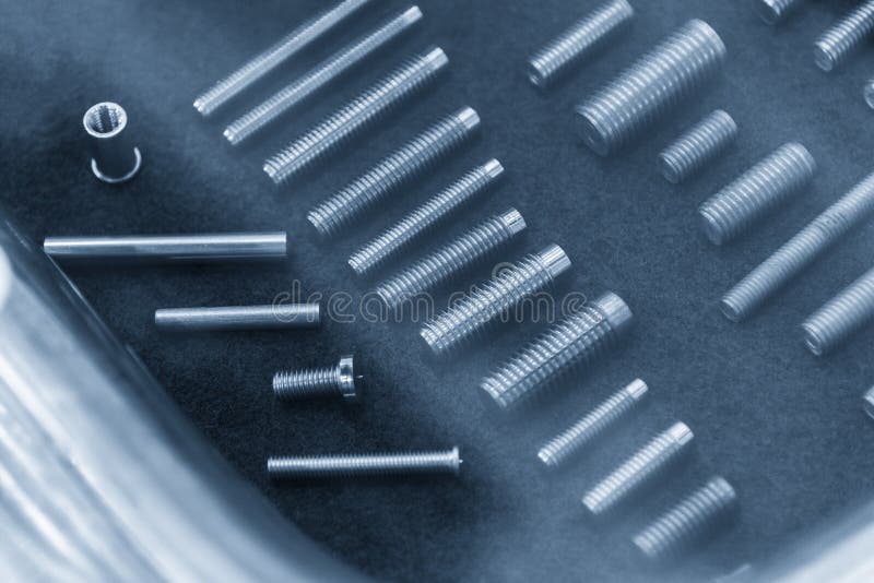 The Sample of Steel Thread Rod Stock Photo - Image of material, shine ...