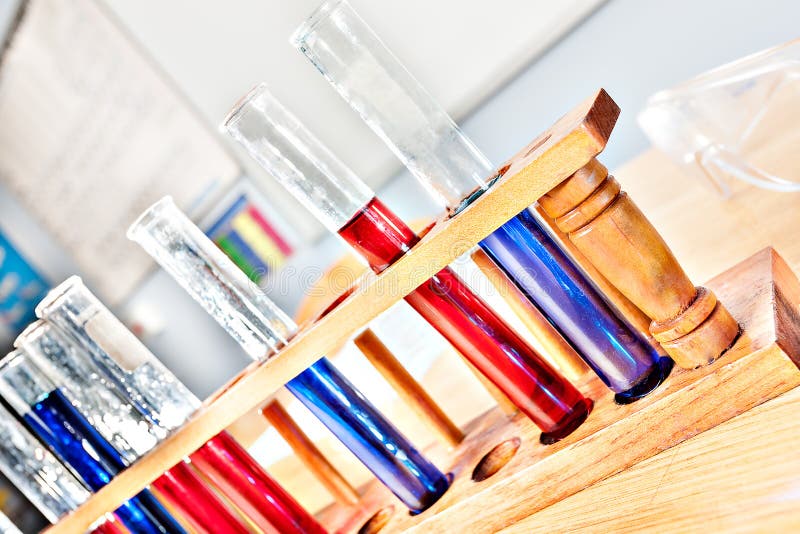 Laboratory Rack for Test Tubes in Science Research Stock Photo - Image ...