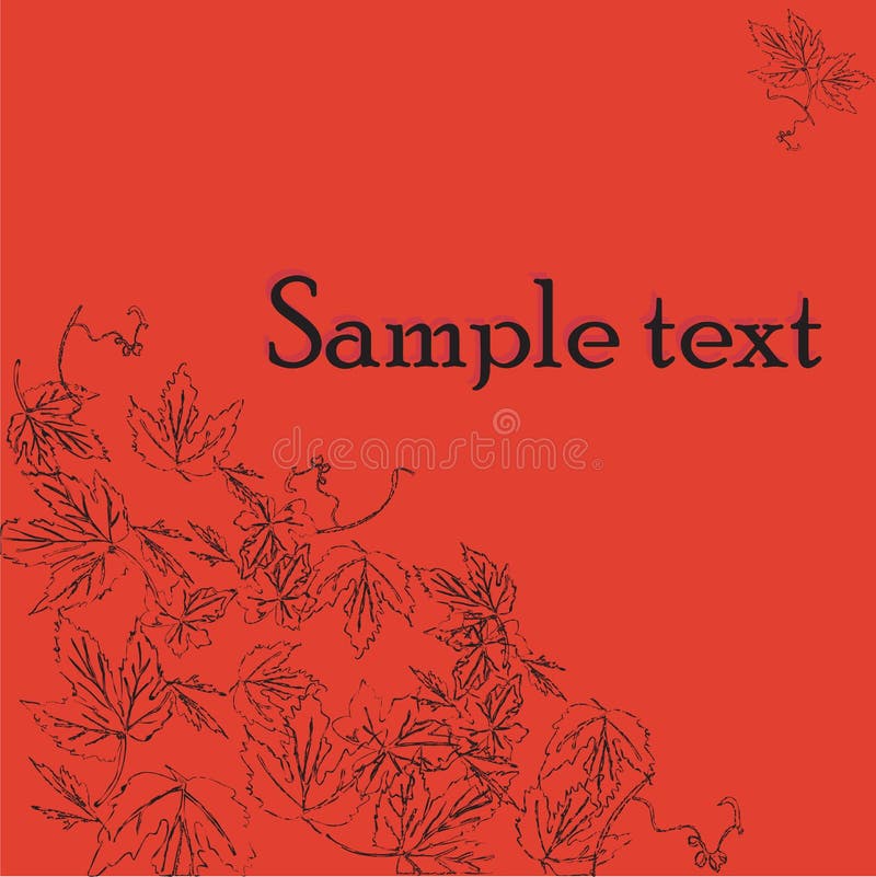 Sample Text Card with Wine Leaves Motif Stock Vector - Illustration of ...