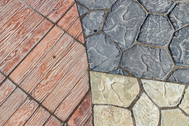 A Sample of Three Different Types of Walkway: Stock Photo - Image of ...