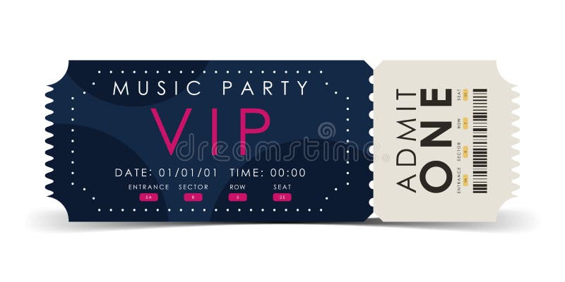 Sample Ticket for a Musical Concert. Ticket Design Template. Vector ...