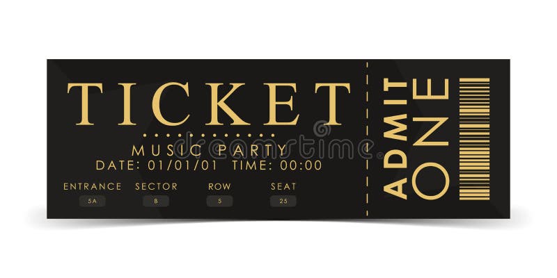 Sample Ticket for a Musical Concert. Modern Ticket Card Illustration ...