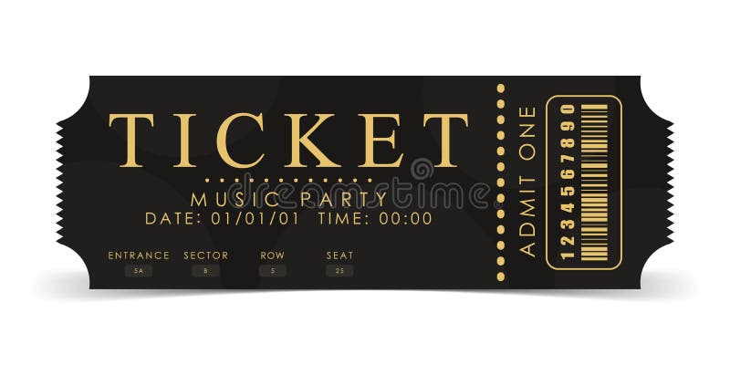 Sample Ticket for a Musical Concert. Modern Ticket Card Illustration ...