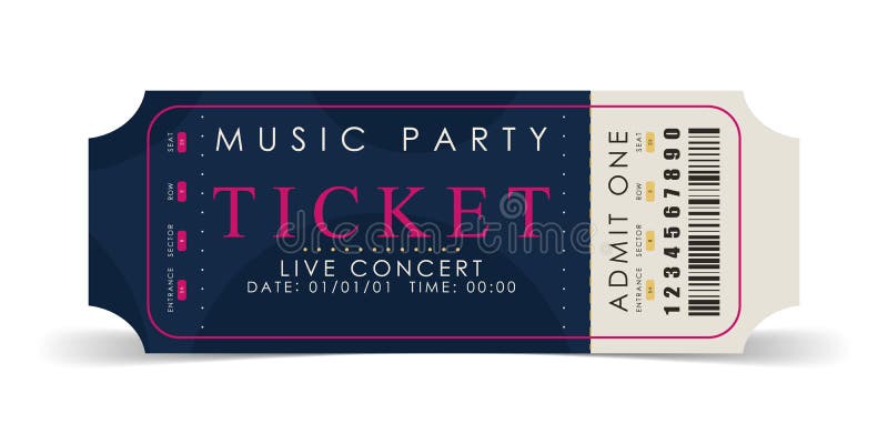 Sample Ticket for a Musical Concert. Modern Ticket Card Illustration ...
