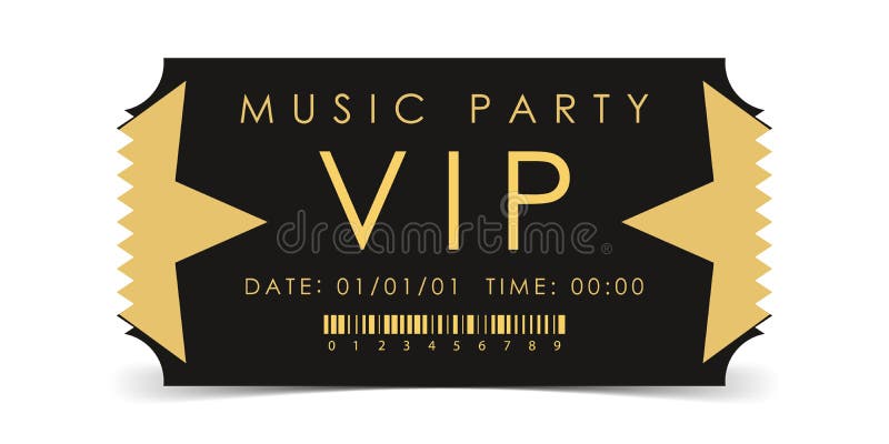Sample Ticket for a Musical Concert. Modern Elegant Ticket Card ...