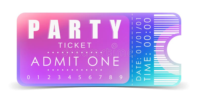 Sample Ticket To Enter the Party. Ticket Design Template. Vector ...