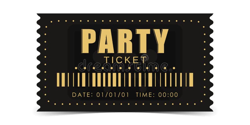 Sample Ticket To Enter the Party. Modern Ticket Card Illustration ...