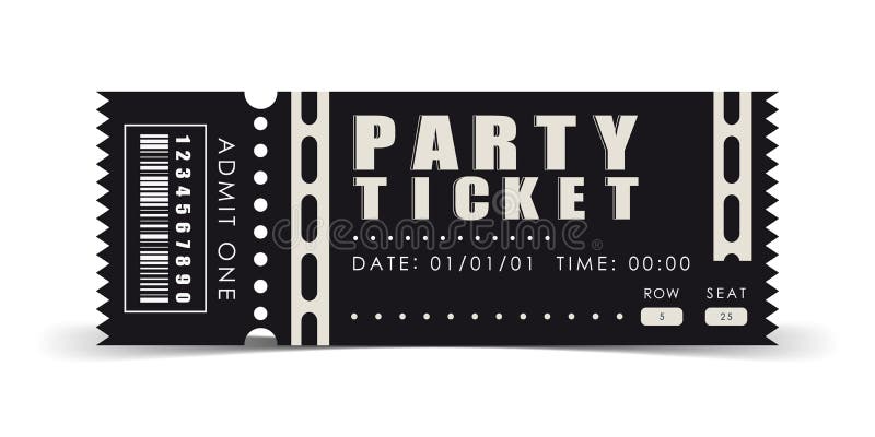 Sample Ticket To Enter the Party. Modern Ticket Card Template. Vector ...