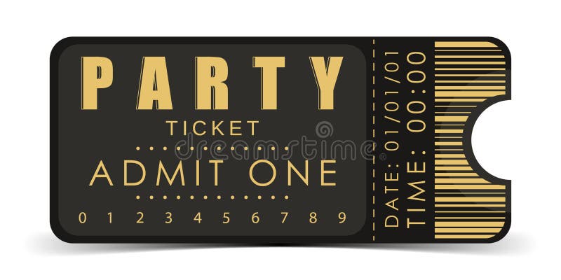 Sample Ticket To Enter the Party. Modern Ticket Card Template. Vector ...