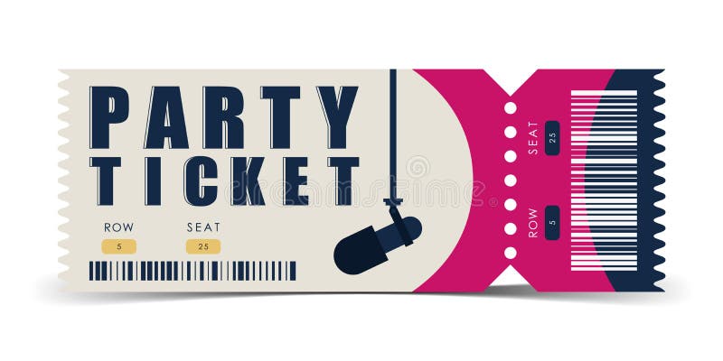 Sample Ticket To Enter the Party. Modern Elegant Ticket Card ...
