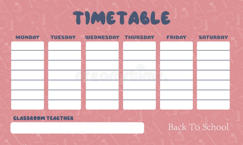 Sample Timetable for Elementary School. Schoolboy Weekly Planner ...