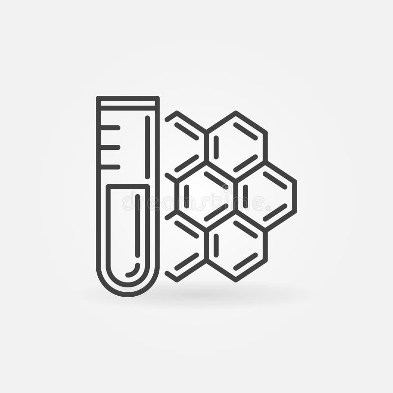 Sample Tube with Molecule Concept Outline Icon - Chemical Formula ...