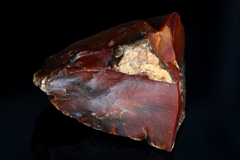 Sample of an Untreated Red Flint with a Conchoidal Fracture Stock Image ...