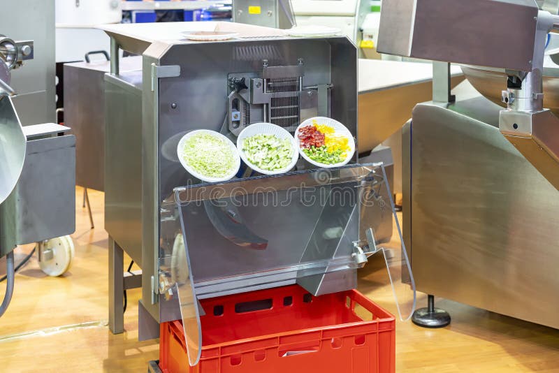 Sample Vegetable and Fruit in Bowl after Process Chopping by Automatic ...