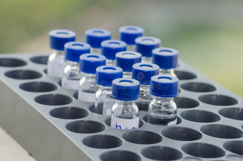 Sample Vial in Instrumental Analysis Tray Stock Photo - Image of ...