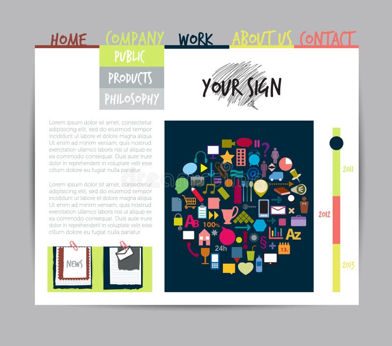 Sample web page. stock vector. Illustration of design - 47154187