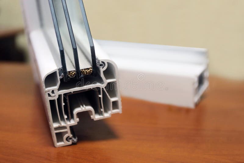 Sample 3 PVC of a window stock photo. Image of sample - 5103334