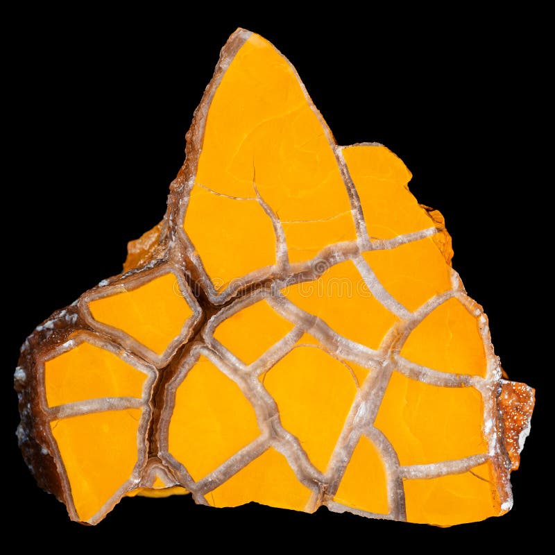 A Sample of Yellow Jasper with Quartz-chalcedony Veins Stock Photo ...