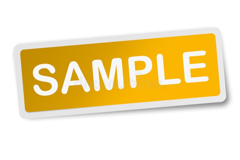 Sample Yellow Square Sticker Isolated on White Stock Image - Image of ...