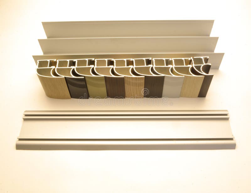 Samples of Aluminum Profiles Handles Wardrobe Different Colors Stock ...