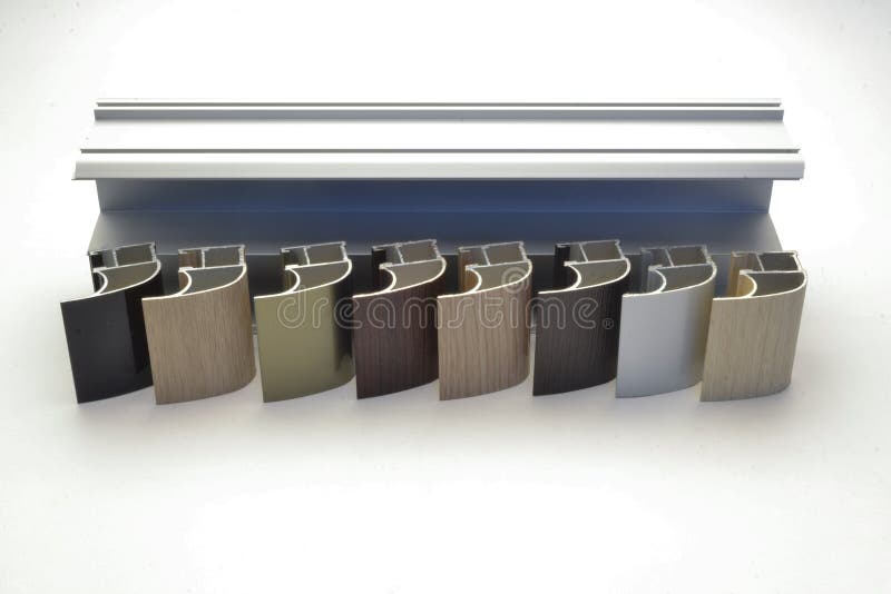 Samples of Aluminum Profiles Handles Wardrobe Different Colors Stock ...