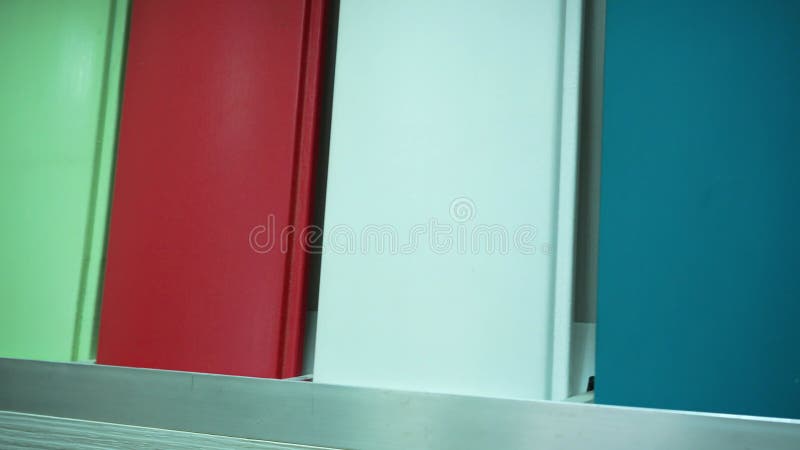 Samples of Bright Paints of Basic Colors Applied To Wooden Boards Stock ...