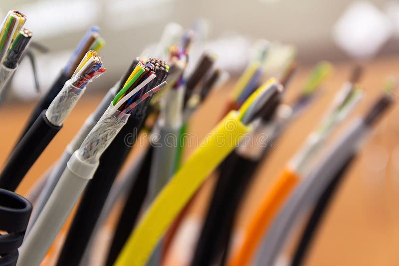 Samples of Cable Products on Display Close-up Stock Image - Image of ...